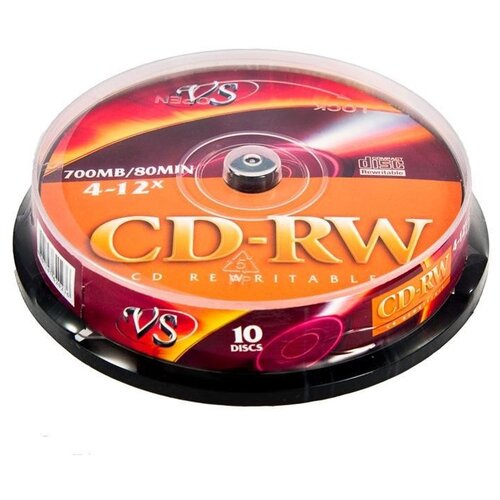 Диск CD-RW VS 700 Mb, 12x, Cake Box (10), (10/200)