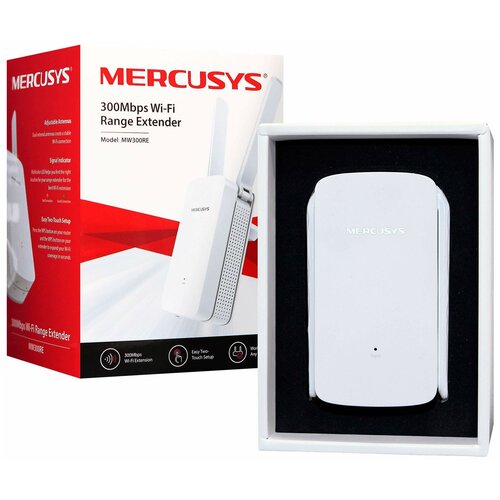 Повторитель беспроводного сигнала Mercusys MW300RE N300 Wi-Fi белый