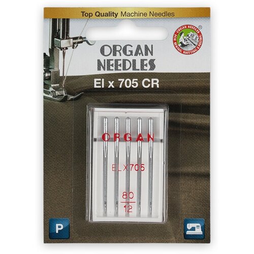 Иглы для быт. шв. машин ORGAN EL x 705 5 шт в блистере 5486080BL № 80