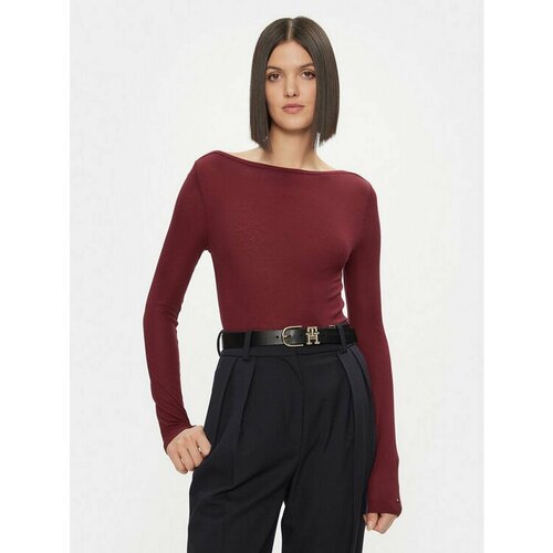 Лонгслив TOMMY HILFIGER, размер XS [INT], бордовый