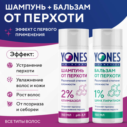 Набор: Шампунь с климбазолом 2% и бальзам от перхоти, YONES