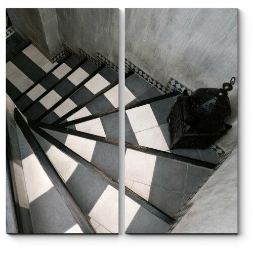 Модульная картина Черно-белая лестница50x50