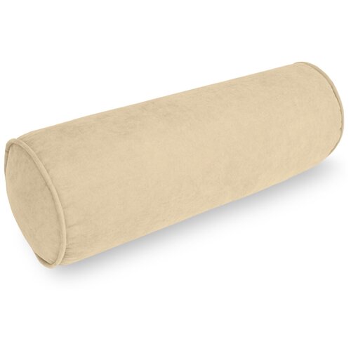 Декоративная подушка-валик Велюр - канвас светло-бежевый,15х47 см.