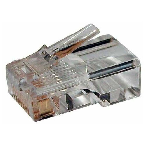 Разъем RJ45 8P8C кат.5E UTP PLUG-8P8C-U-C5-100 для ож и мж кабеля Hyperline 49377