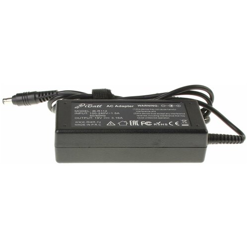 Блок питания iBatt iB-U1-R112 19V 3,16A, 60W, 5.5*3.3 mm, pin для Samsung N100, N150 Plus, N130, NC10, NP-NC110, NC210, N110, NC20, NP-N150, N250, NP-N100, NP510R5E, N127, N100SP, N100S, NP-N145, N128, ND10, NC215, 470R5E, NP-NC210,