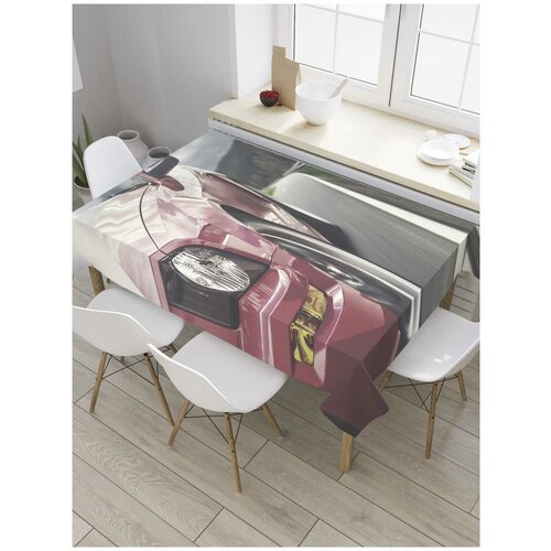 Скатерть прямоугольная JoyArty на кухонный стол "Машина в пути" из оксфорда, 120x145 см