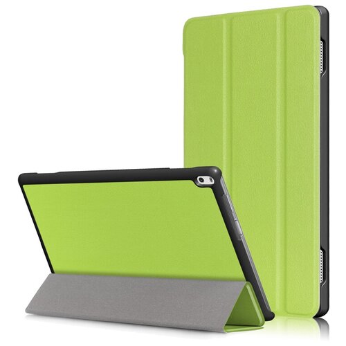 Чехол-обложка MyPads для Lenovo Tab 4 10 Plus TB-X704L/F тонкий умный кожаный на пластиковой основе с трансформацией в подставку зеленый