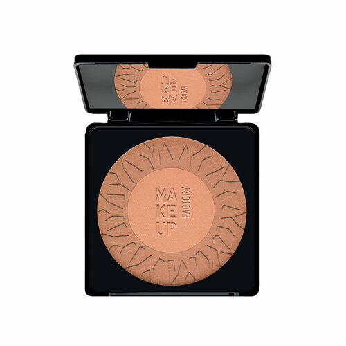 MAKE UP FACTORY Пудра для лица компактная бронзирующая MINERAL GLOW BRONZER №05 естественный сияющий