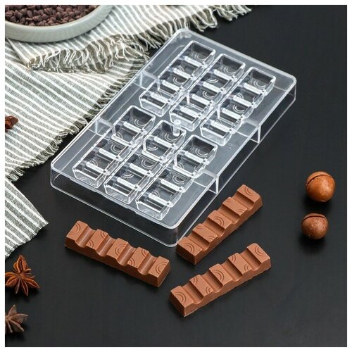 SUI Форма для шоколада и конфет «Киндер», 14 ячеек, 20×12×2,5 см, ячейка d=3 см