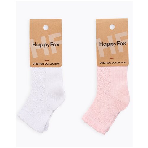 Носки HappyFox 2 пары, размер 22, мультиколор, розовый