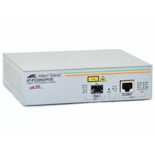 Медиаконвертер Allied Telesis AT-PC2002POEPLUS-80 1 x 10/100/1000 Мбит/с, 1 x SFP 100FX/1000X 990-003369-80