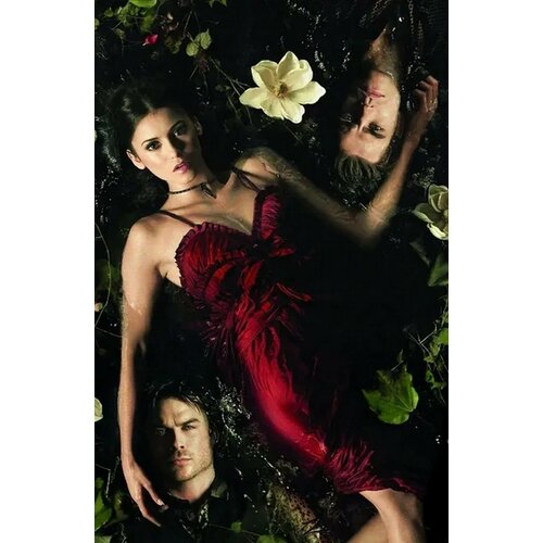 Плакат, постер The Vampire Diaries, сериал. Дневники вампира на бумаге, размер 42х60см