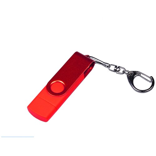 Поворотная флешка 3-в-1 (32 Гб / GB USB 2.0/USB Type-C/microUSB Красный/Red OTG-3-in-1_TypeC_031 3 in1)