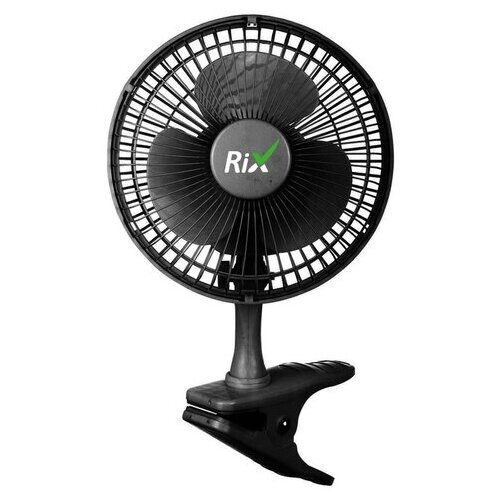 RIX Вентилятор бытовой настольный Rix RDF-1500B, прищепка, цвет черный, 15Вт