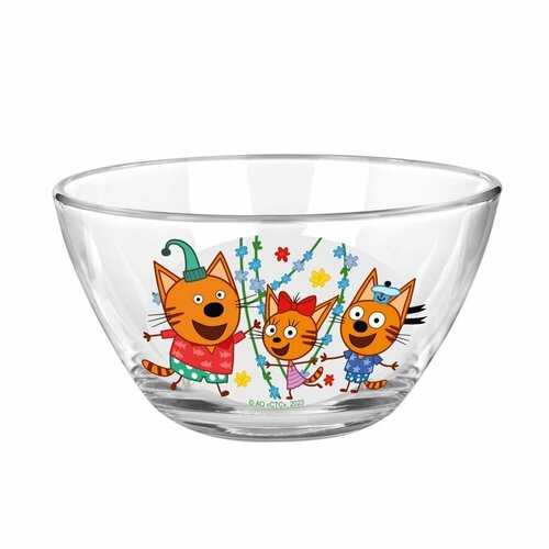 Салатник "Три кота", Цветы, 11 см, стекло ND Play 309630