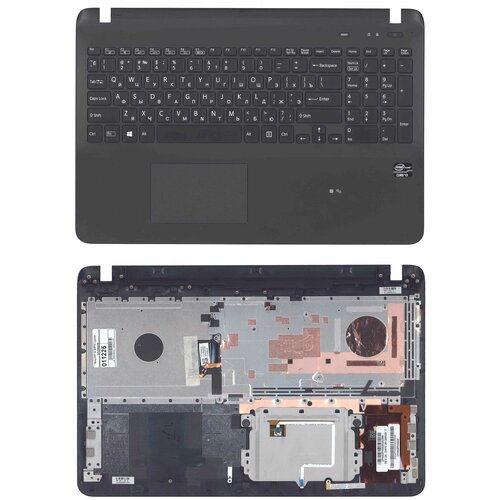 Клавиатура для ноутбука Sony Vaio D13B05500607 черная топ-панель c подсветкой