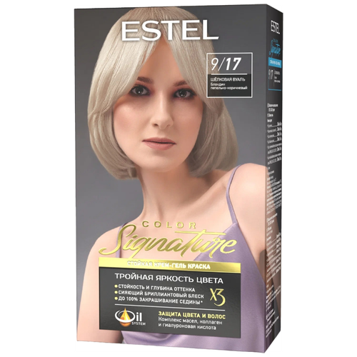 ESTEL Стойкая крем-гель краска для волос COLOR Signature, 9/17 шёлковая вуаль