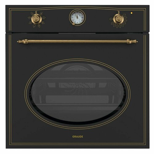 Электрический духовой шкаф Graude CLASSIC BK 60.1 SM, черный, 8 режимов нагрева, аналоговые часы, система охлаждения