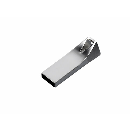 Компактная металлическая флешка с отверстием (16 Гб / GB USB 2.0 Серебристый mini6 под фирменный логотип компании сотруднику)