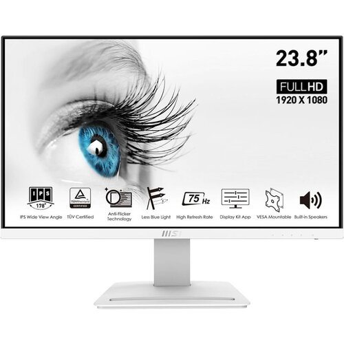 Монитор MSI 23.8" Pro MP243W белый IPS LED 16:9 HDMI M/M 250cd 178гр/178гр 1920x1080 75Hz FreeSync DP FHD 2.95кг