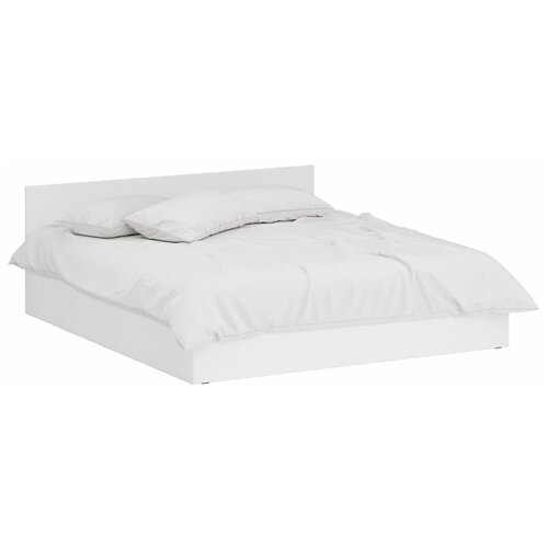 Кровать белая Стандарт 1800, цвет белый, ШхГхВ 183,5х203,5х70 см, сп. м. 1800х2000 мм, без матраса, основание есть