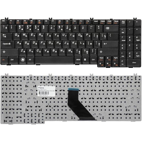 Клавиатура для ноутбука Lenovo IdeaPad B550, B560, G550, G550A, G550M Series. Плоский Enter. Чёрная, без рамки. PN: 25-008405