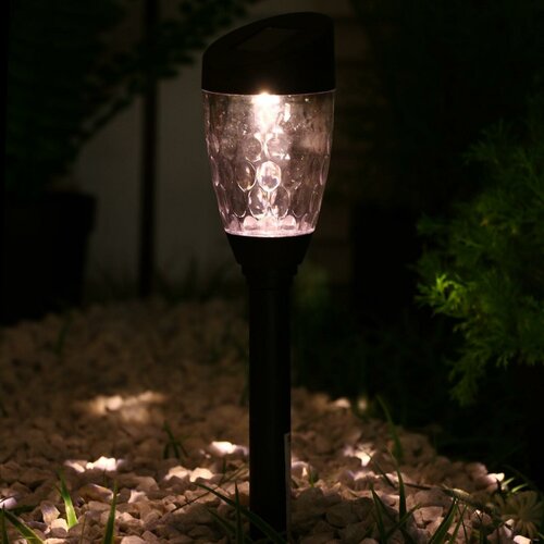 Садовый светильник на солнечной батарее «Трапеция скошенная», 6 × 36 × 6 см, 1 LED, свечение тёплое белое
