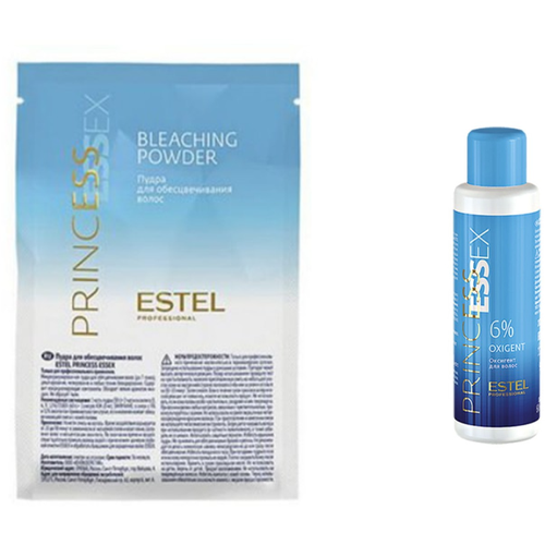 ESTEL Пудра Princess essex для обесцвечивания волос 30 г / Осветляющий порошок + оксид (окислитель) Princess esse 6%, 60 мл.