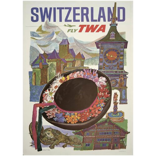 Постер / Плакат / Картина Путешествие в Швейцарию 90х120 см в подарочном тубусе