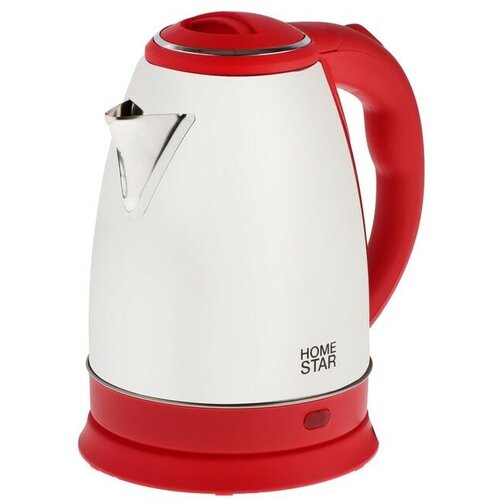 Чайник электрический Homestar HS-1028, металл, 1.8 л, 1500 Вт, серебристо-красный, цвет серебристый