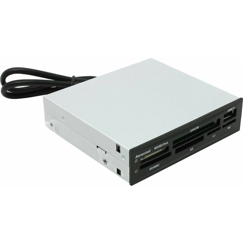 Картридер Aerocool AT-981 Black (3.5" Internal USB2.0 CF, MD, MMC, SDHC, microSDHC, xD, MS, Pro, Duo, M2 Card Reader/Writer+1xUSB2.0)