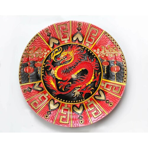 "Китайский дракон" Декор на стену Тарелка декоративная Дизайн интерьера