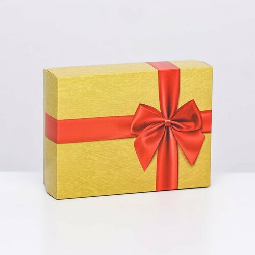 Подарочная коробка сборная " Красный бант" 16,5 х 12,5 х 5,2 см
