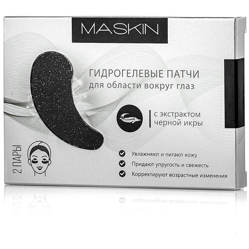Фирма Вита Гидрогелевые патчи для кожи вокруг глаз Maskin с экстрактом черной икры, 4 шт.