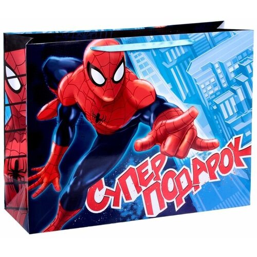 MARVEL Пакет ламинированный горизонтальный, 61 х 46 х 20 см "Супер подарок", Человек-паук