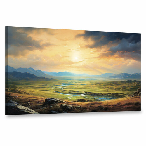 Интерьерная картина 100х60 "Бирюзовый пейзаж"