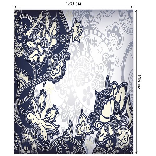 Скатерть прямоугольная JoyArty "Ажур цветов" из сатена, 120x145 см