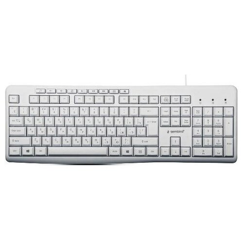 Клавиатура Gembird KB-8430M 118кл, мультимедиа, белая, каб. 1.5м