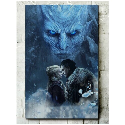 Картина интерьерная на дереве Сериал Игра престолов (Зима близко, Джон Сноу) - 7192 В