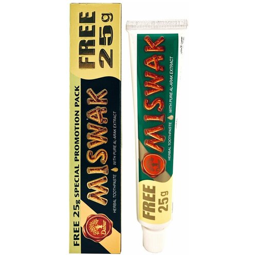 Зубная паста Дабур / Dabur Miswak Herbal укрепление зубов, 50+25 гр