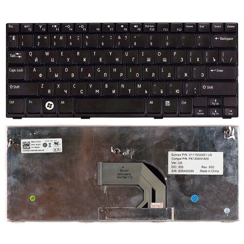 Клавиатура для ноутбука Dell Inspiron Mini 1018 черная
