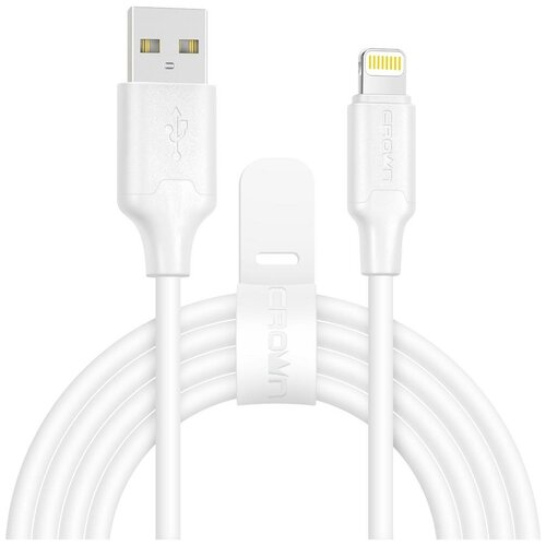 Кабель Crown CMCU-3018L, Lightning - USB, 2 А, 2 м, белый 5514850
