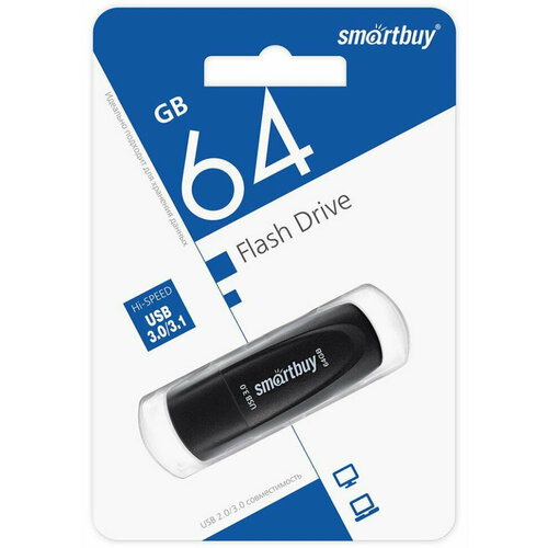 USB-флеш накопитель (SMARTBUY (SB064GB3SCK) UFD 3.0/3.1 064GB Scout Black)