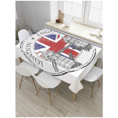 Скатерть прямоугольная JoyArty на кухонный стол "Эмблема Лондона" из оксфорда, 180x145 см