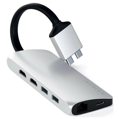 USB-концентратор  Satechi Dual Multimedia Adapter (ST-TCDMMA), разъемов: 3, Silver