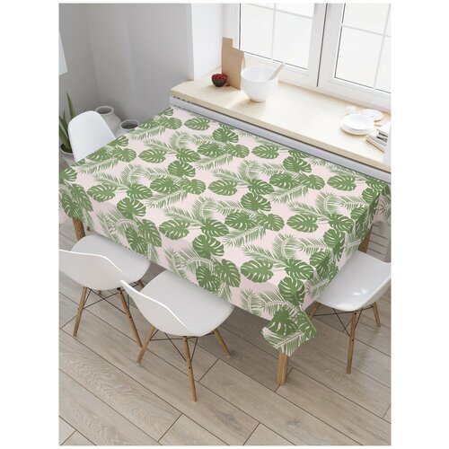 Скатерть прямоугольная JoyArty на кухонный стол "Тропическая флора" из оксфорда, 180x145 см