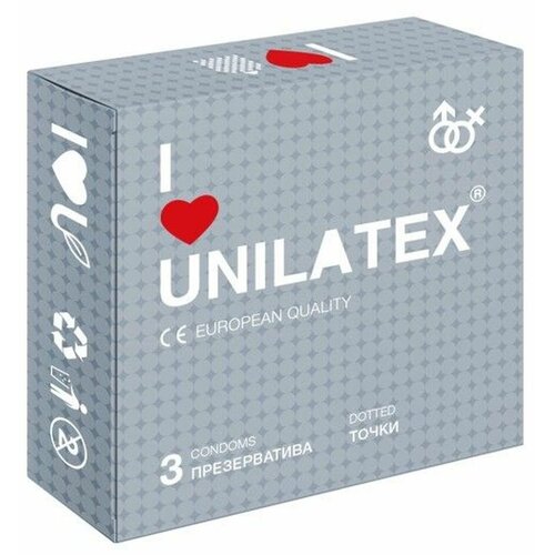Презервативы с точками Unilatex Dotted - 3 шт.