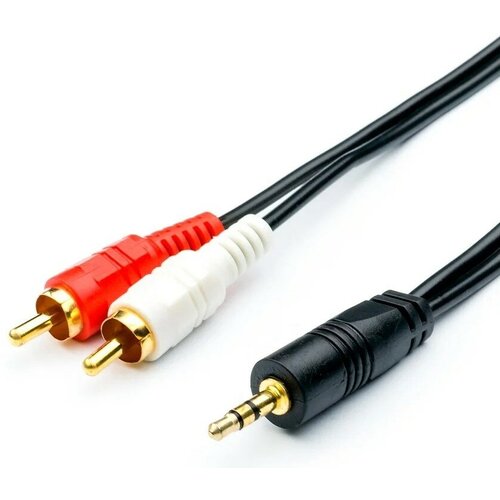 Кабель mini jack 3.5 mm - 2xRCA черный 1.5 м.