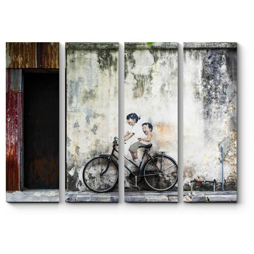 Модульная картина Уличная роспись в Малайзии70x53