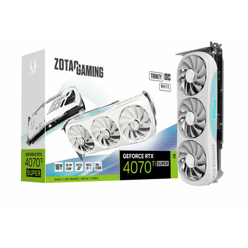 Видеокарта ZOTAC (ZT-D40730Q-10P) GeForce RTX 4070 Ti SUPER 16GB TRINITY OC WHITE ED